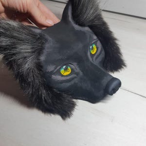 Quadrobics Animal Fluffy Wolf Mask Handmade Cosplay Mask Furry Costume ...