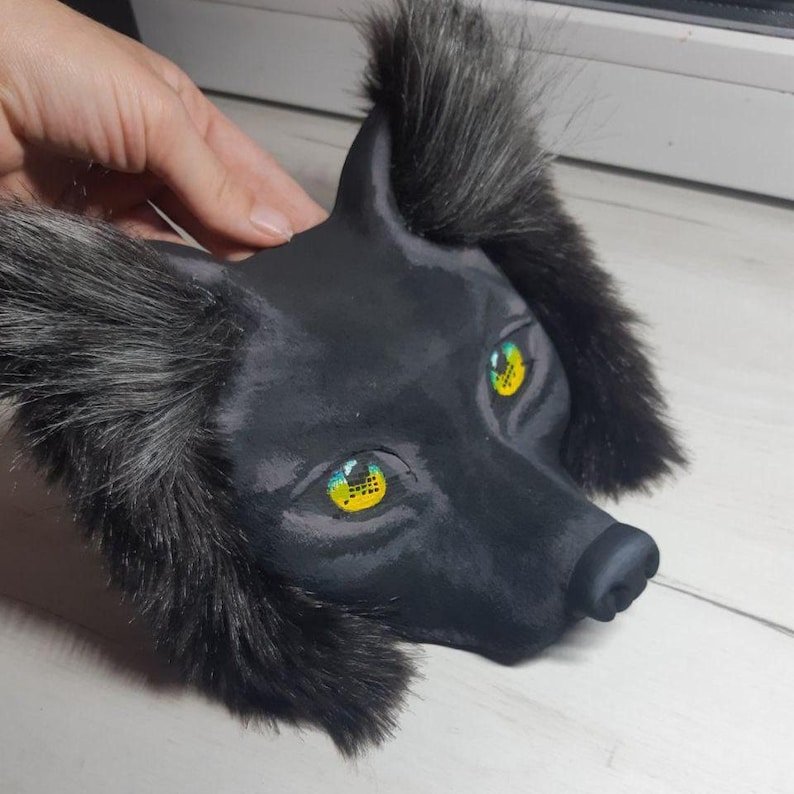 Wolf Therian Mask – Realistic Animal Face for Cosplay, Fursuit ...