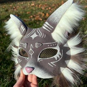 Norwegian Forest Cat Therian Mask Gray Tabby Therian Cat Mask Handmade ...