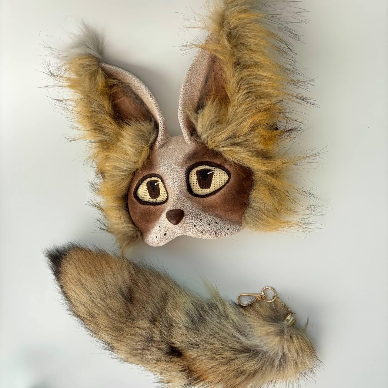 Handmade Cat Mask and Tail, Therian Cat, Faux Fur Tail, Animal Furry ...