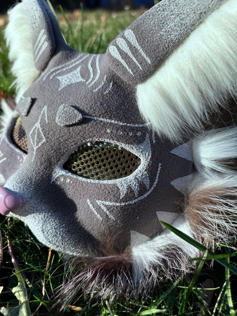 Norwegian Forest Cat Therian Mask Gray Tabby Therian Cat Mask Handmade ...