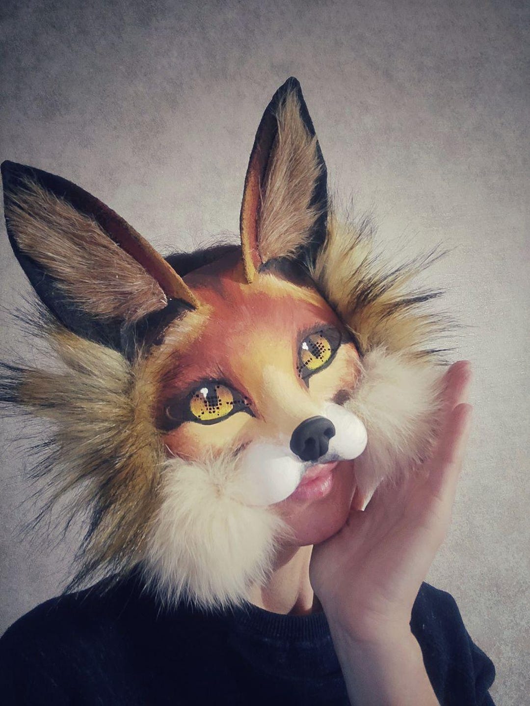 Therian Mask Fox Cosplay Quadrobics Furry Unique Animal Costume ...