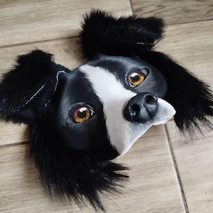 Border Collie Mask – Handmade Dog Mask for Cosplay, Therianthropy, and ...