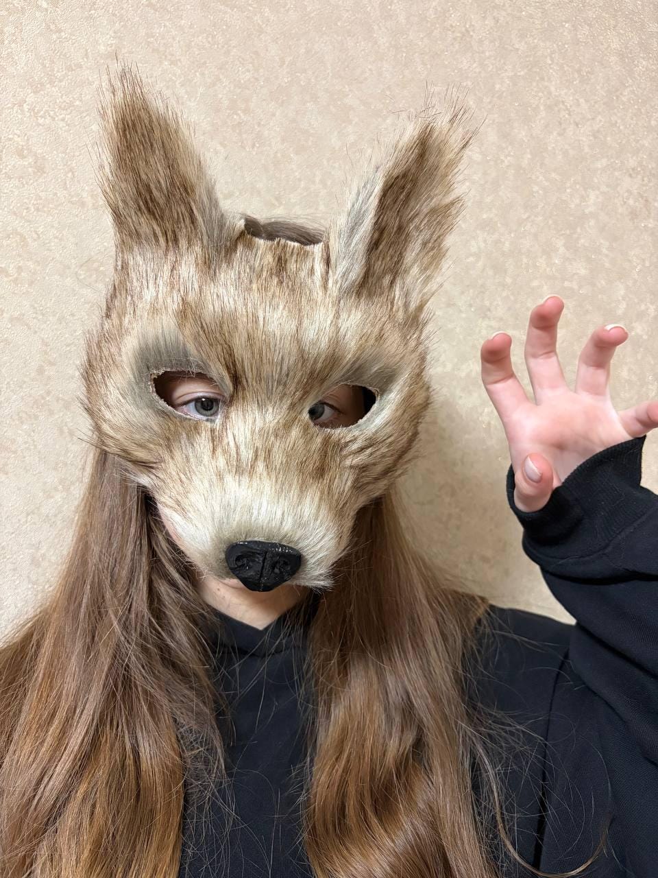 Wolf Therian Mask – Realistic Furry Wolf Mask, Handmade Animal Cosplay ...