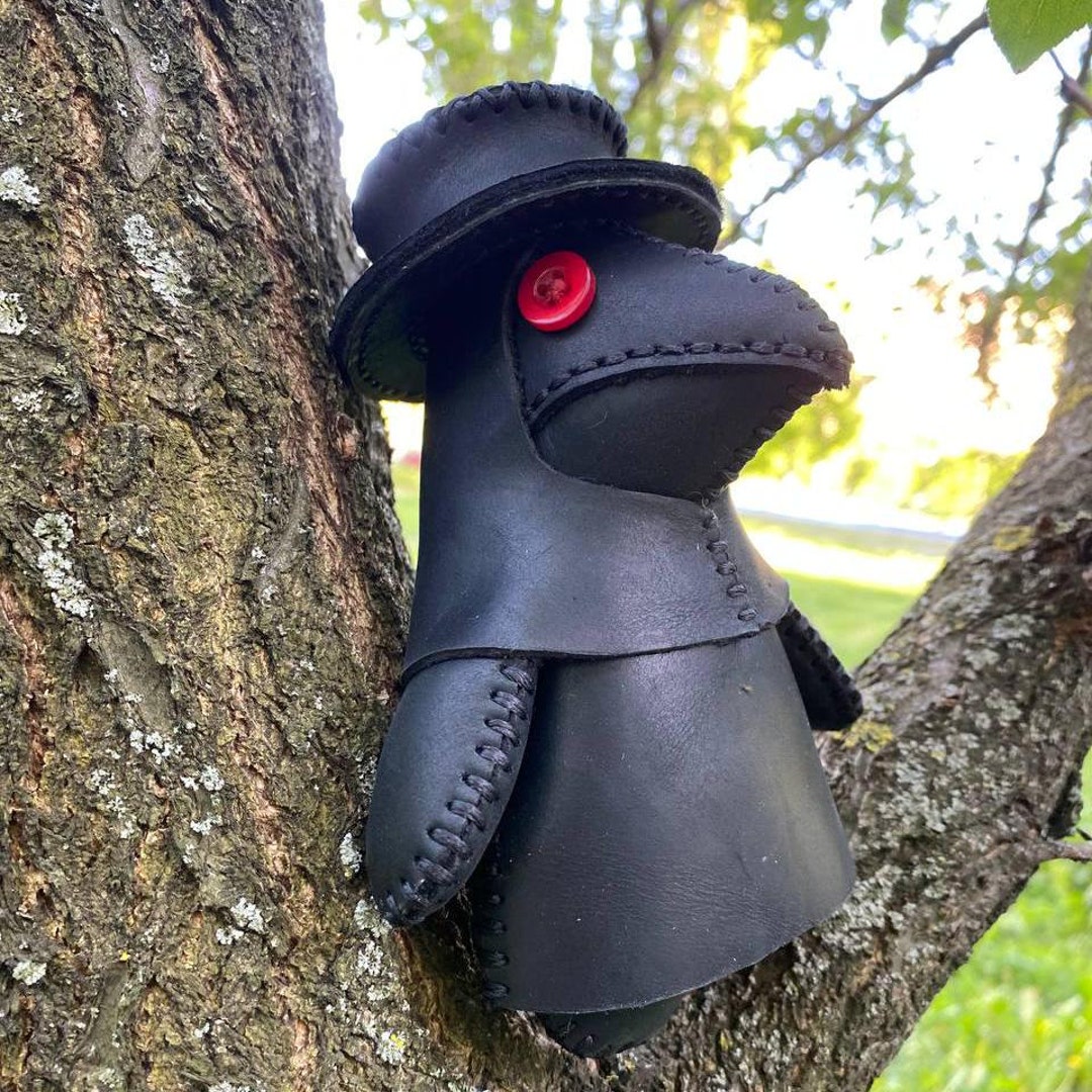 Leather Raven Toy Crow Lover Gift Dark Fantasy Art Raven Statue Raven ...