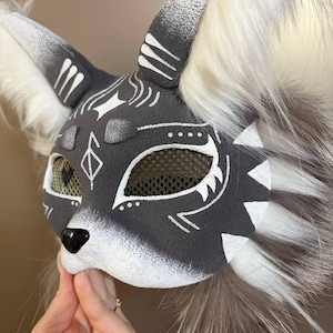 Norwegian Forest Cat Therian Mask Gray Tabby Therian Cat Mask Handmade ...