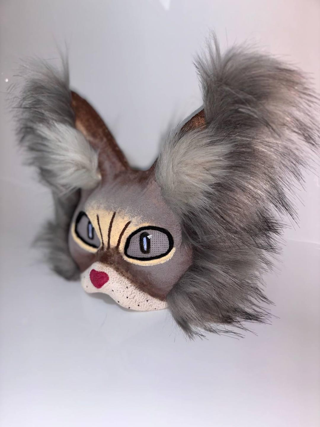 Furry Mask Cat | Big Ears Long Fluffy Ears | Therian Cat Mask ...