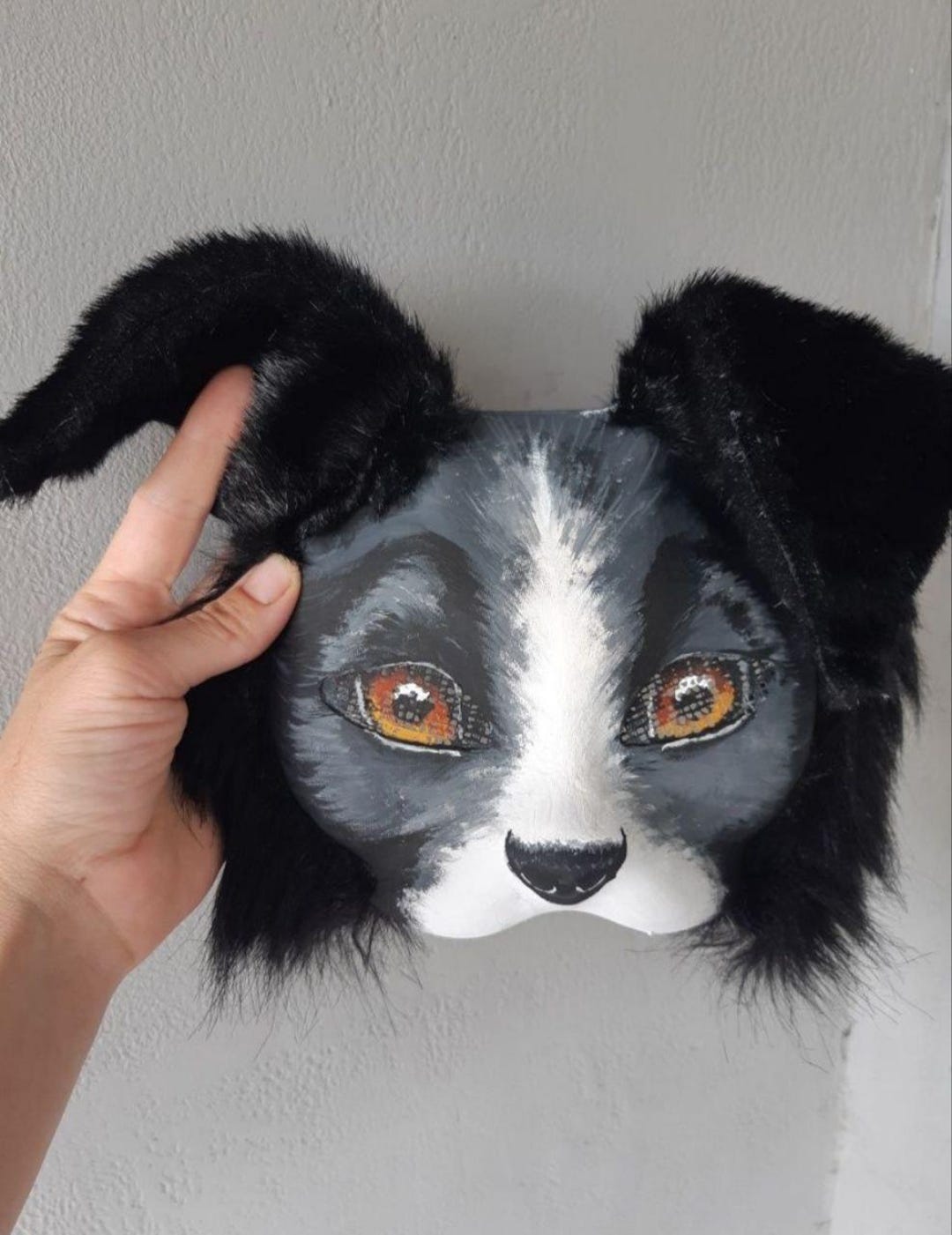 Border Collie Mask Therian Dog Mask, Cute Furry Animal Mask Handmade ...
