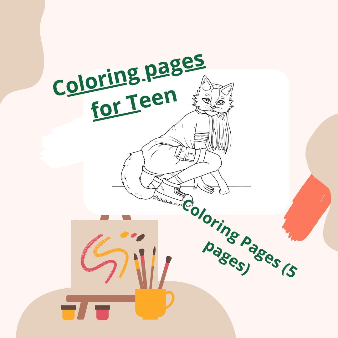 Therian Teen Coloring Pages – 5 Fun Printable Animal Sheets, Unique ...