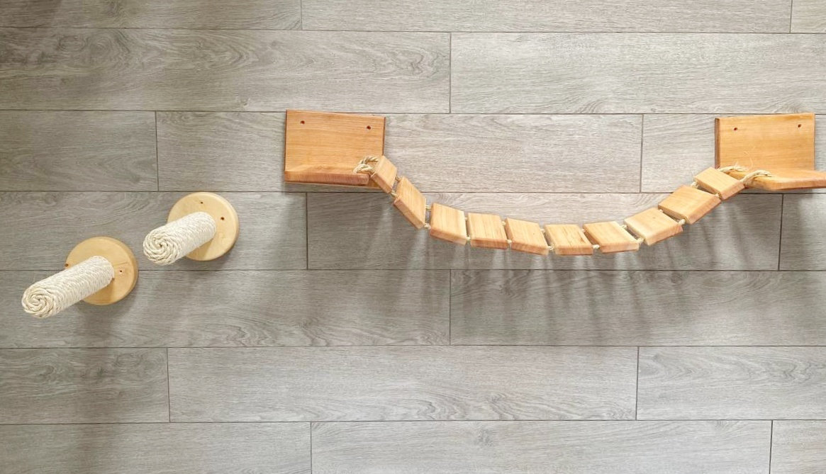 CAT Wooden Walk Bridge Wall Mount Cat Bridge Ladder Beautiful - Etsy