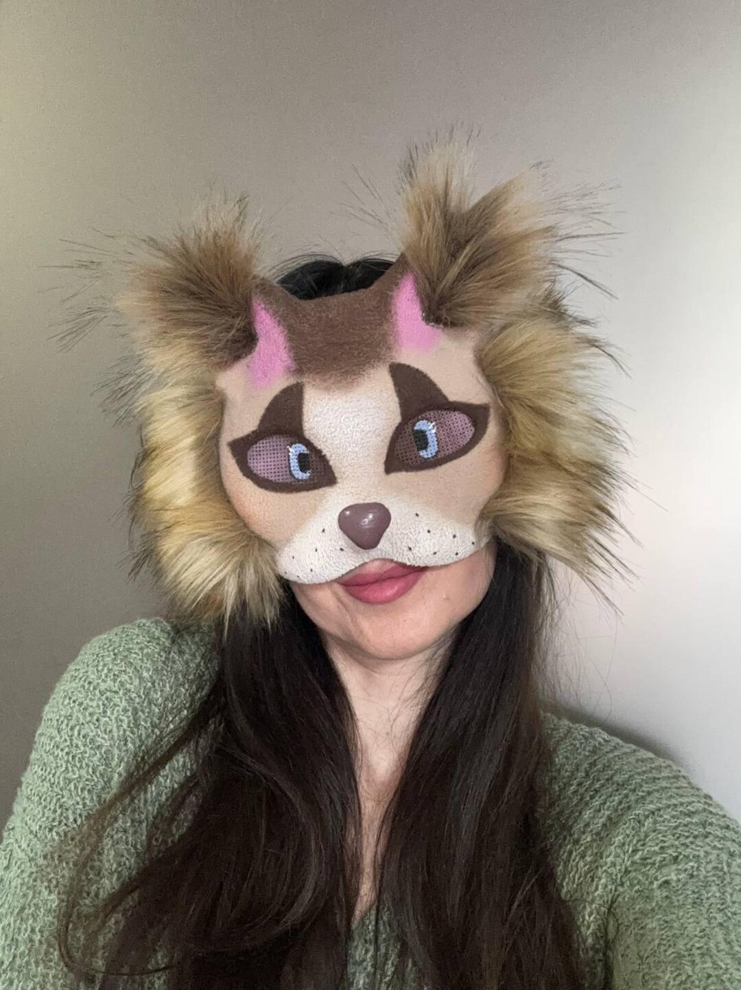 Realistic Therian Lioness Mask Handcrafted Feline Costume Soft Fluffy ...