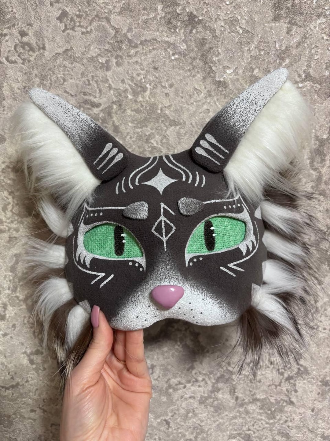 Opal Therian Mask Mystical Therian CAT Mask – Handmade Fantasy ...