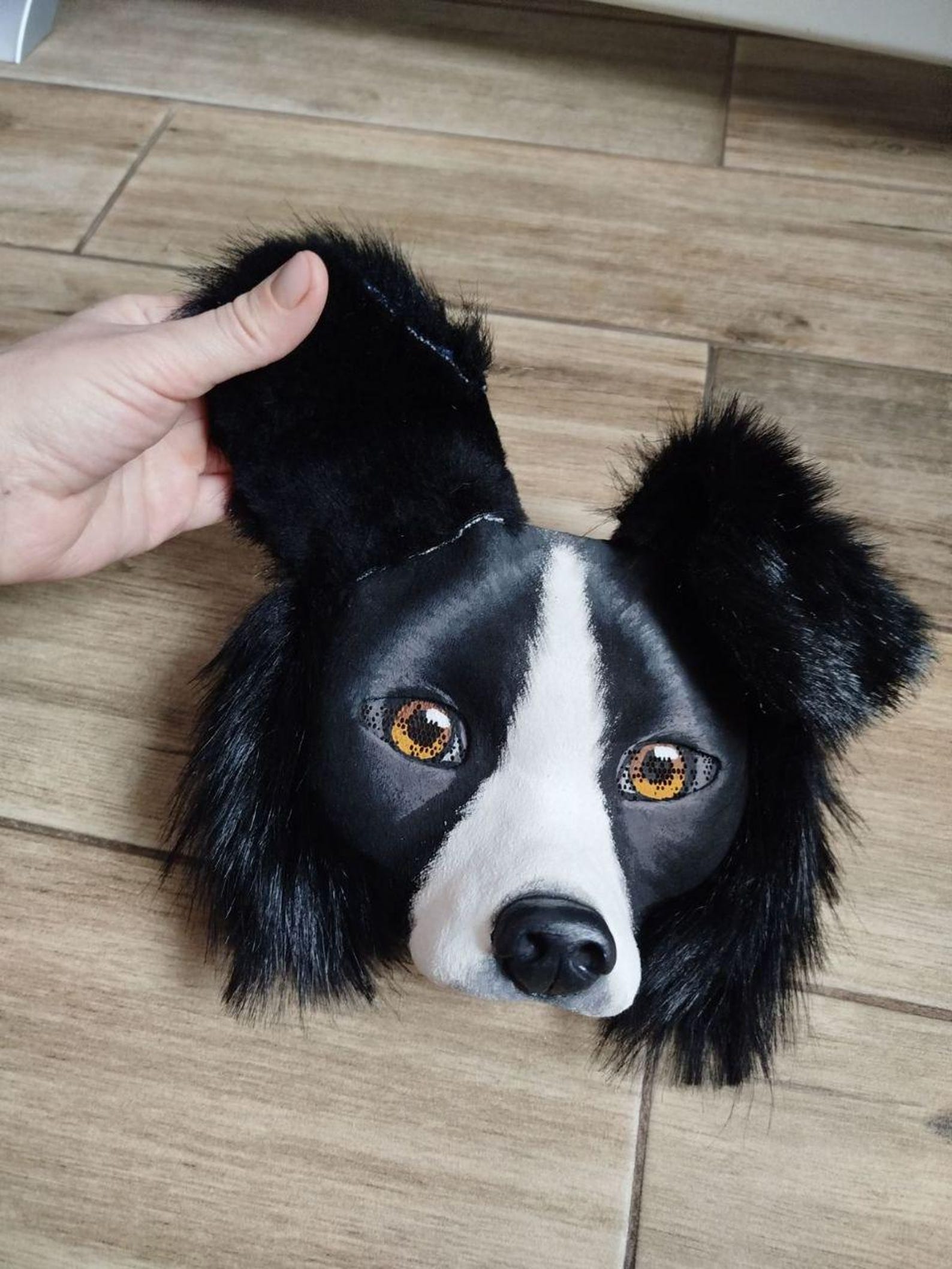 Border Collie Mask – Handmade Dog Mask for Cosplay, Therianthropy, and ...