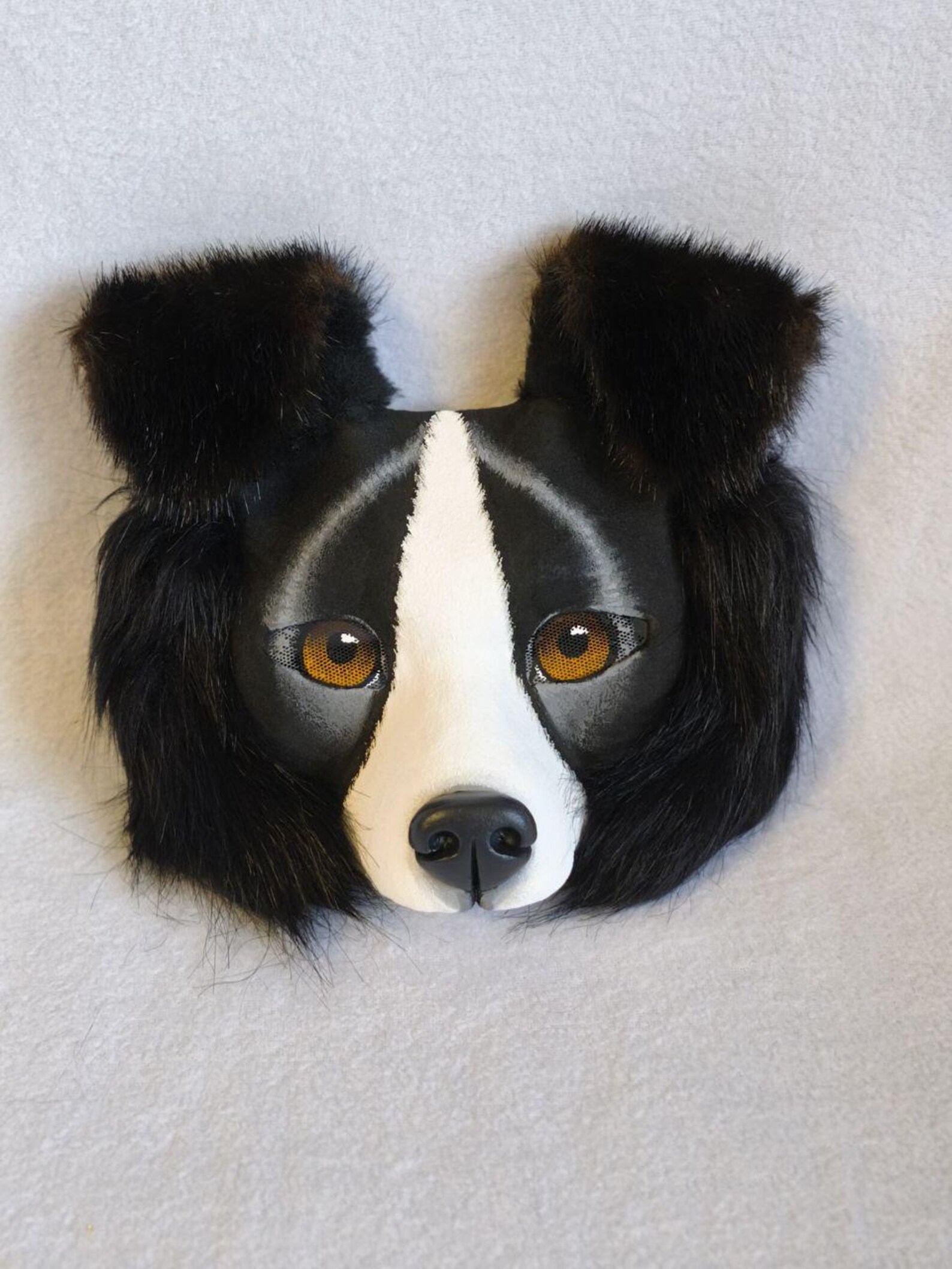 Border Collie Mask – Handmade Dog Mask for Cosplay, Therianthropy, and ...