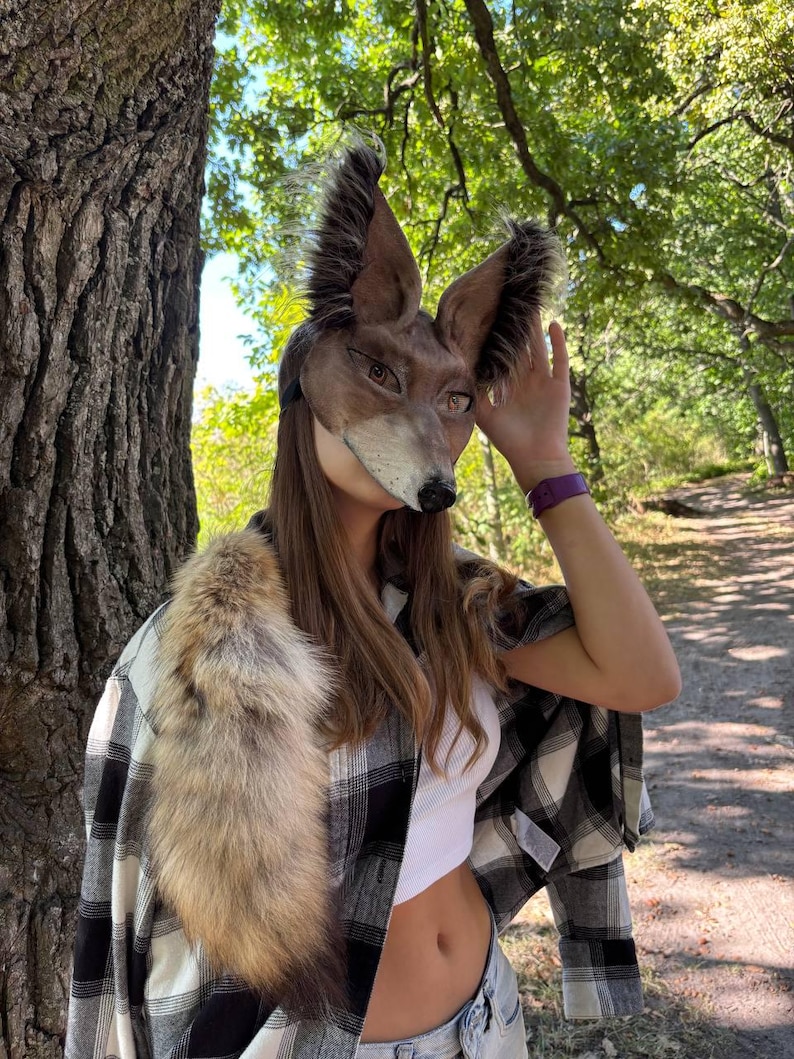 Therian Mask Coyote Anubis God Cosplay Mask, Animal Spirit Mask for ...