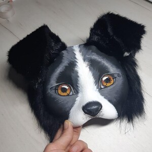 Border Collie Mask – Handmade Dog Mask for Cosplay, Therianthropy, and ...
