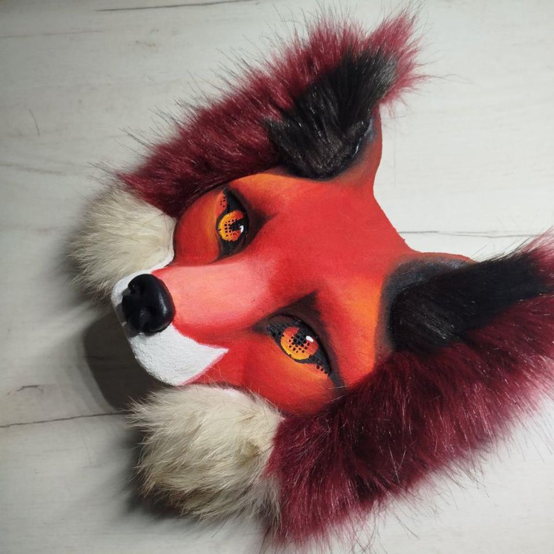 Therian Red Fox Mask Cosplay Quadrobics Furry Unique Animal Costume ...