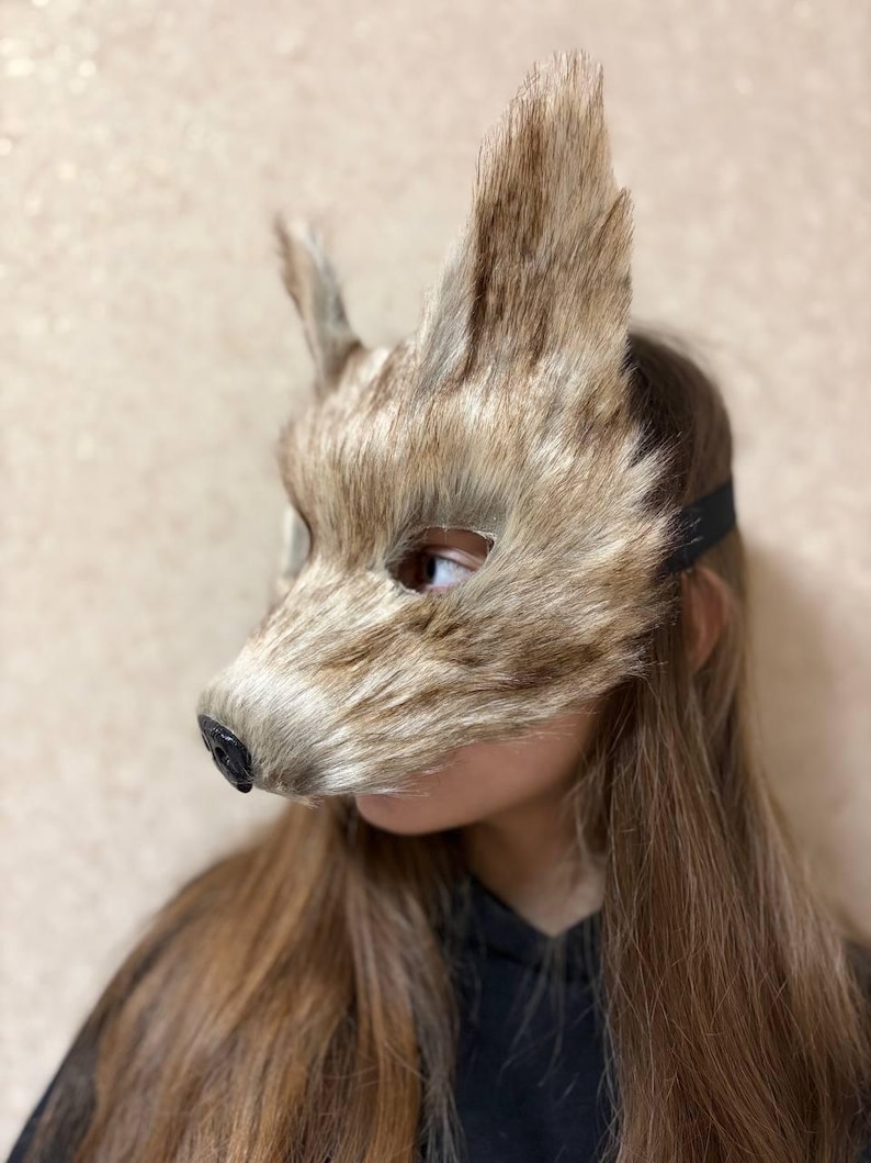Wolf Therian Mask – Realistic Furry Wolf Mask, Handmade Animal Cosplay ...