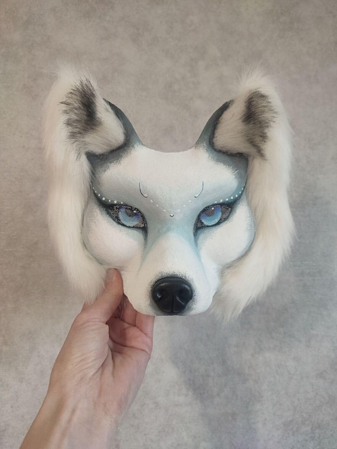 Quadrobics Animal Fluffy Wolf Mask Handmade Cosplay Mask Furry Costume ...