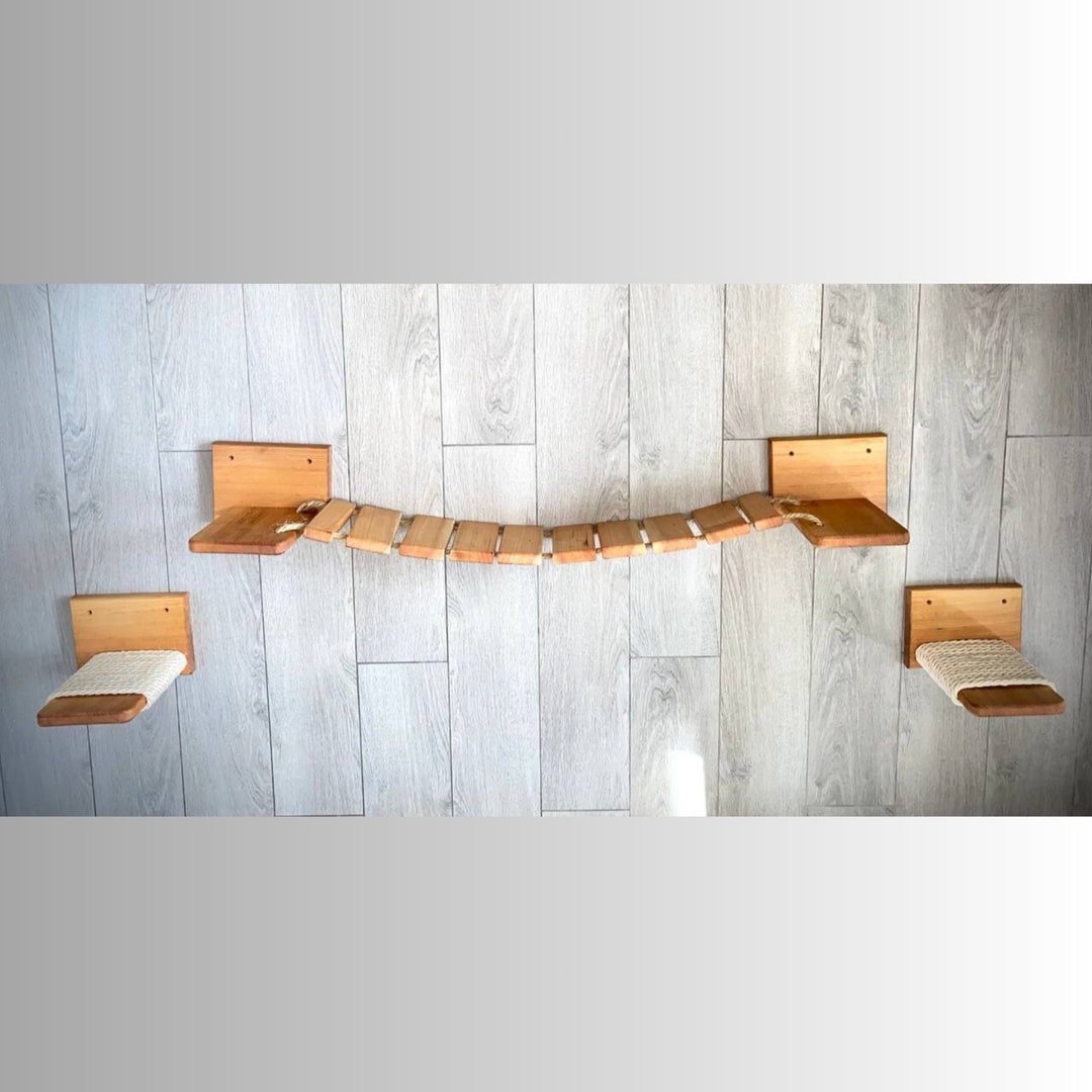 Cat Bed 2 Cat Steps Wall Wooden Bridge Cat Walkway Gift Cat - Etsy