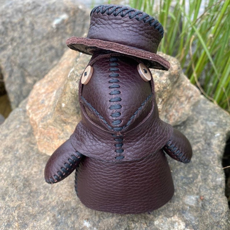 Handmade Leather Plague Doctor Toy, Gothic Desk Decor - Etsy