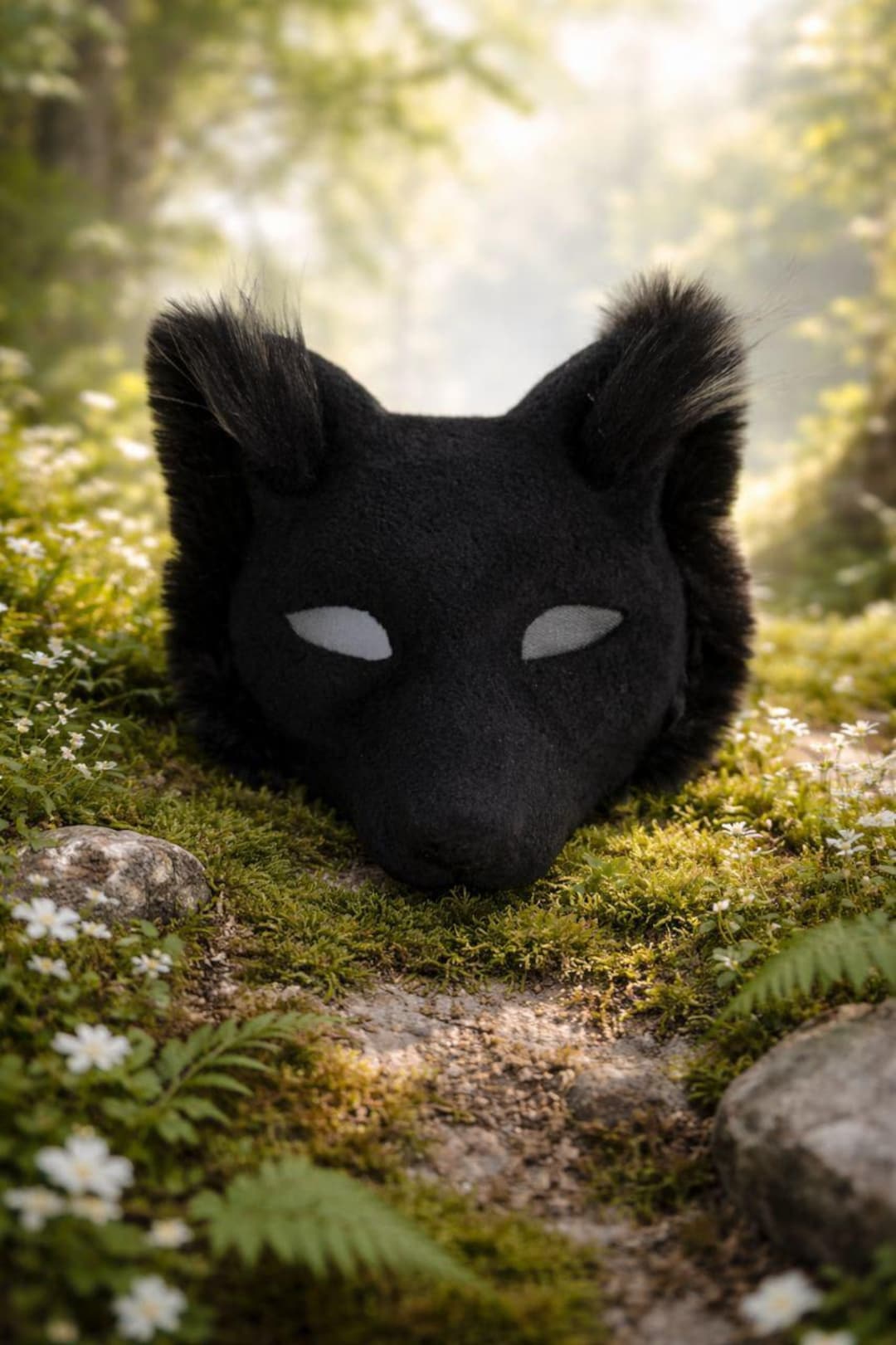 Black Wolf Therian Mask – Handmade Realistic Wolf Mask, Animal Spirit ...