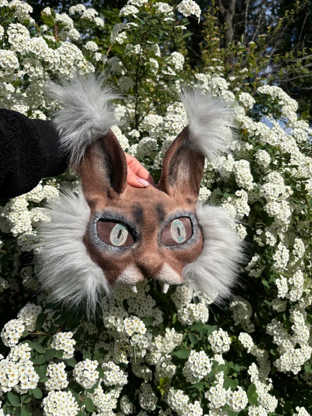 Therian Lynx Mask With Fangs Fursuit Style Animal Mask Feline Cosplay ...