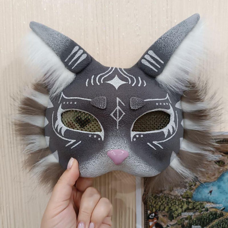 Black Cat Therian Mask - Etsy