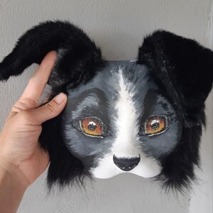 Border Collie Mask – Handmade Dog Mask for Cosplay, Therianthropy, and ...