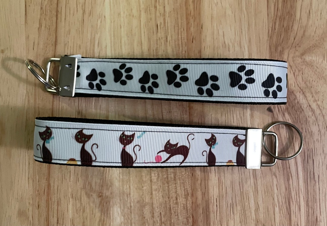 Paw Prints and Black Cats Key Fobs/wristlets/keychains - Etsy