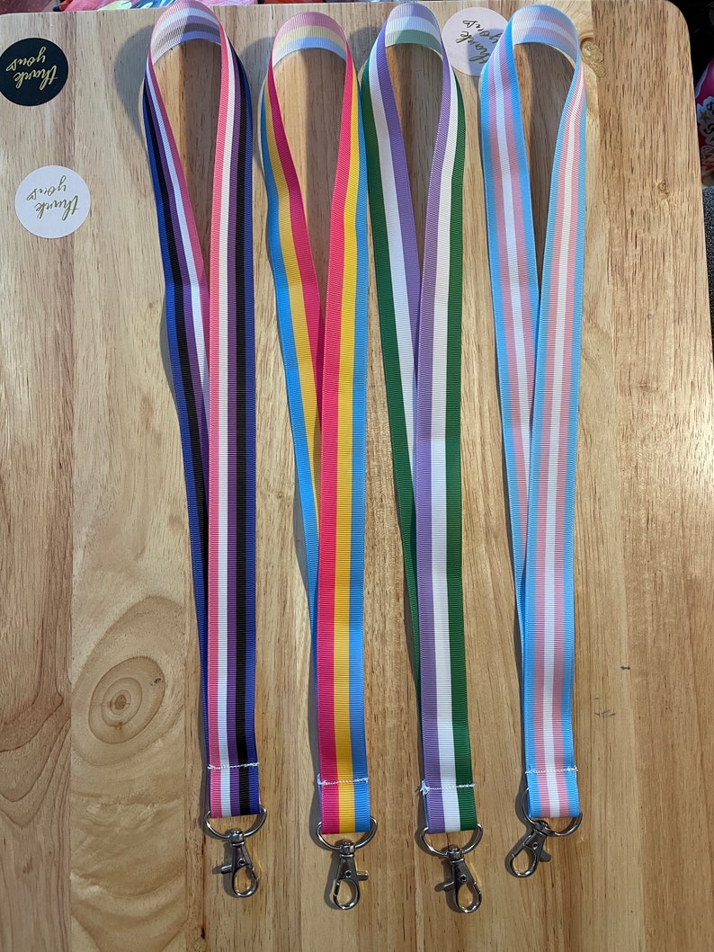 LGBTQIA Pride Lanyards Keychains Badge Holders Trans - Etsy