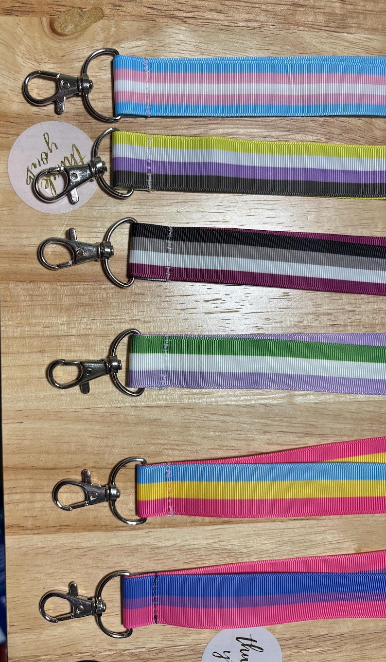 LGBTQIA Pride Lanyards Keychains Badge Holders Trans Genderqueer Ace ...