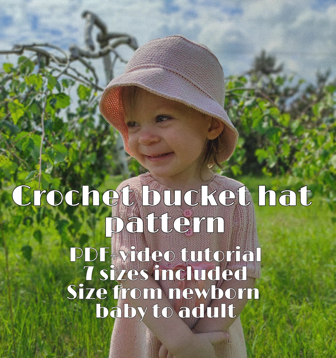Crochet Bucket Hat Pattern, Crochet Pattern, Summer Crochet Hat, Baby ...