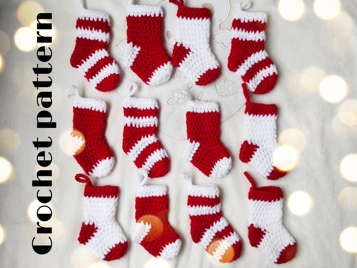 Christmas Mini Stocking Pattern Crochet Pattern Pdf Pattern - Etsy