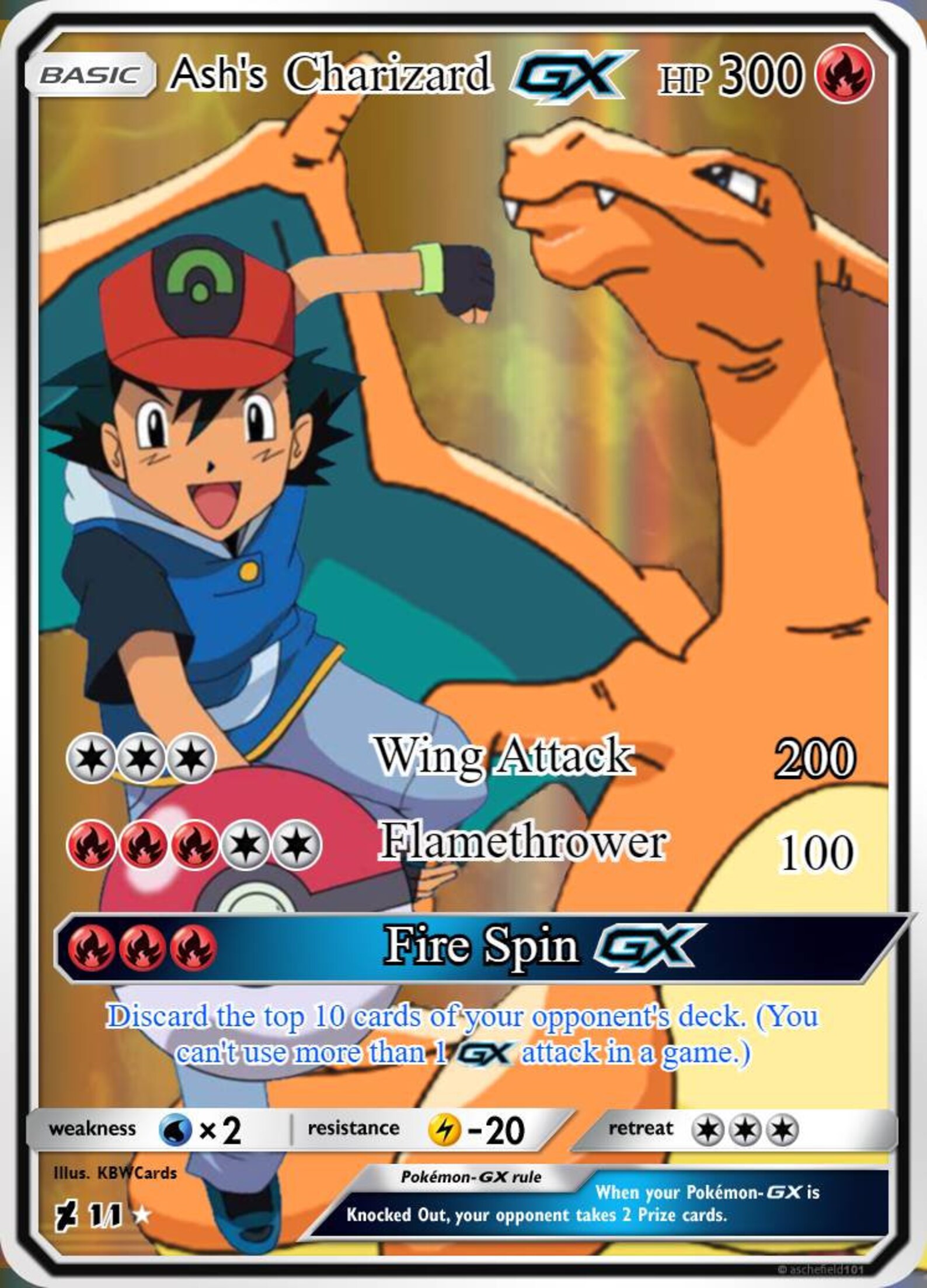 Charizard de Ash y las tarjetas de Pokémon personalizadas de | Etsy