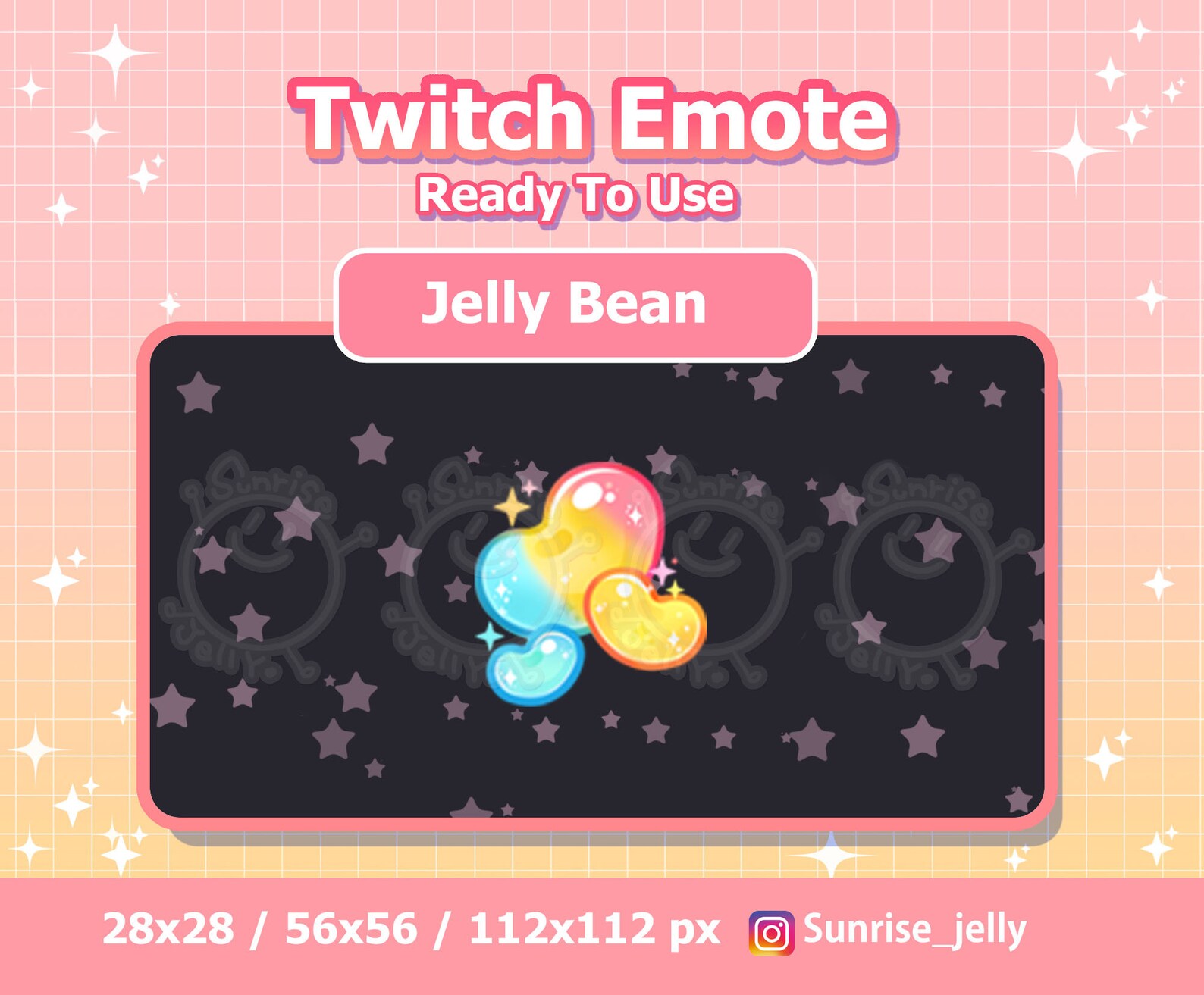 Twitch Rainbow Jelly Bean Emote / Channel Point / Rainbow / - Etsy