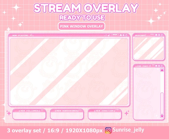 Twitch Stream Overlay / Cute Windows Theme / Simple / Pink / - Etsy