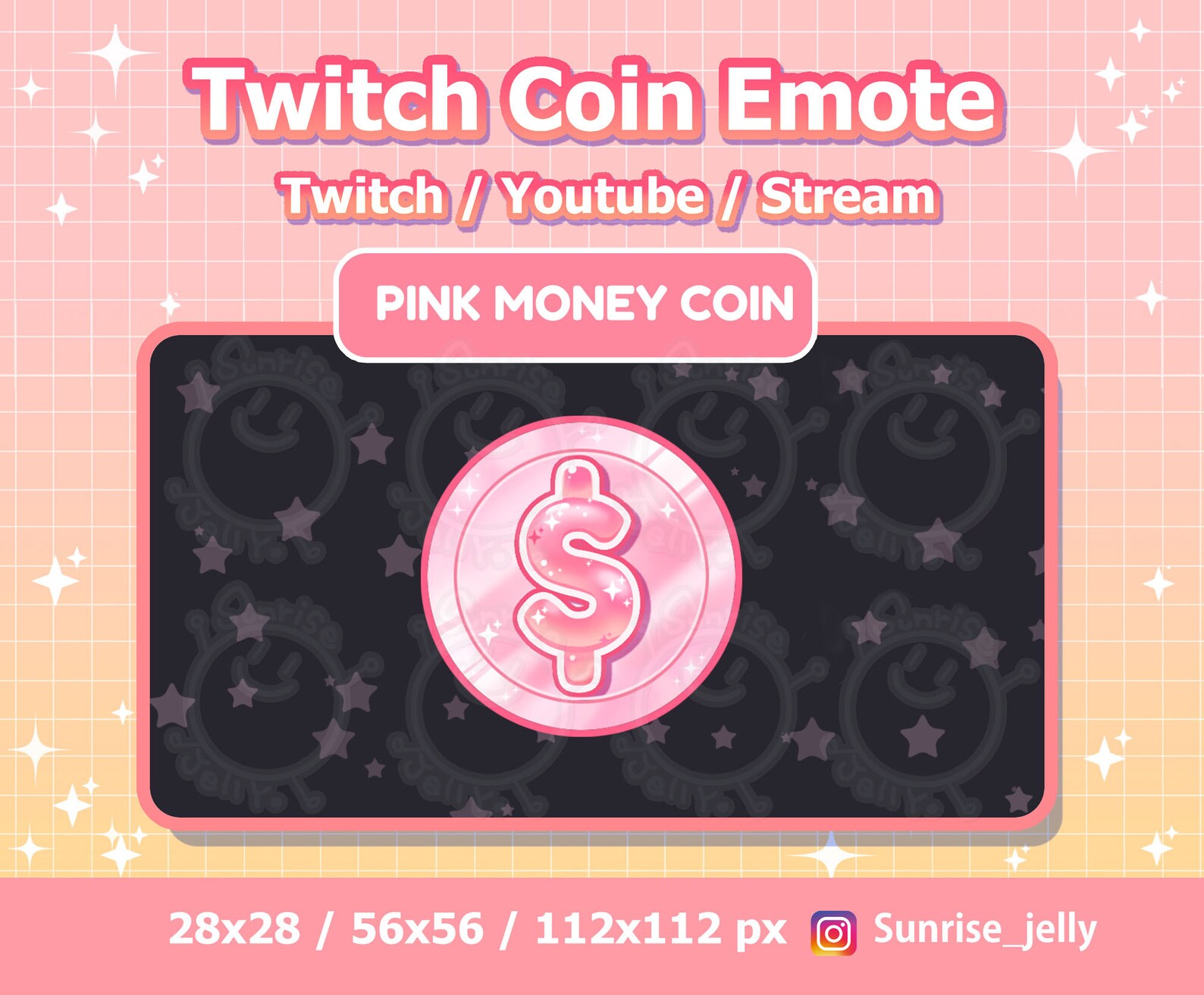 Twitch Pink Money Coin Emote / Channel Point / Pastel / Badges - Etsy