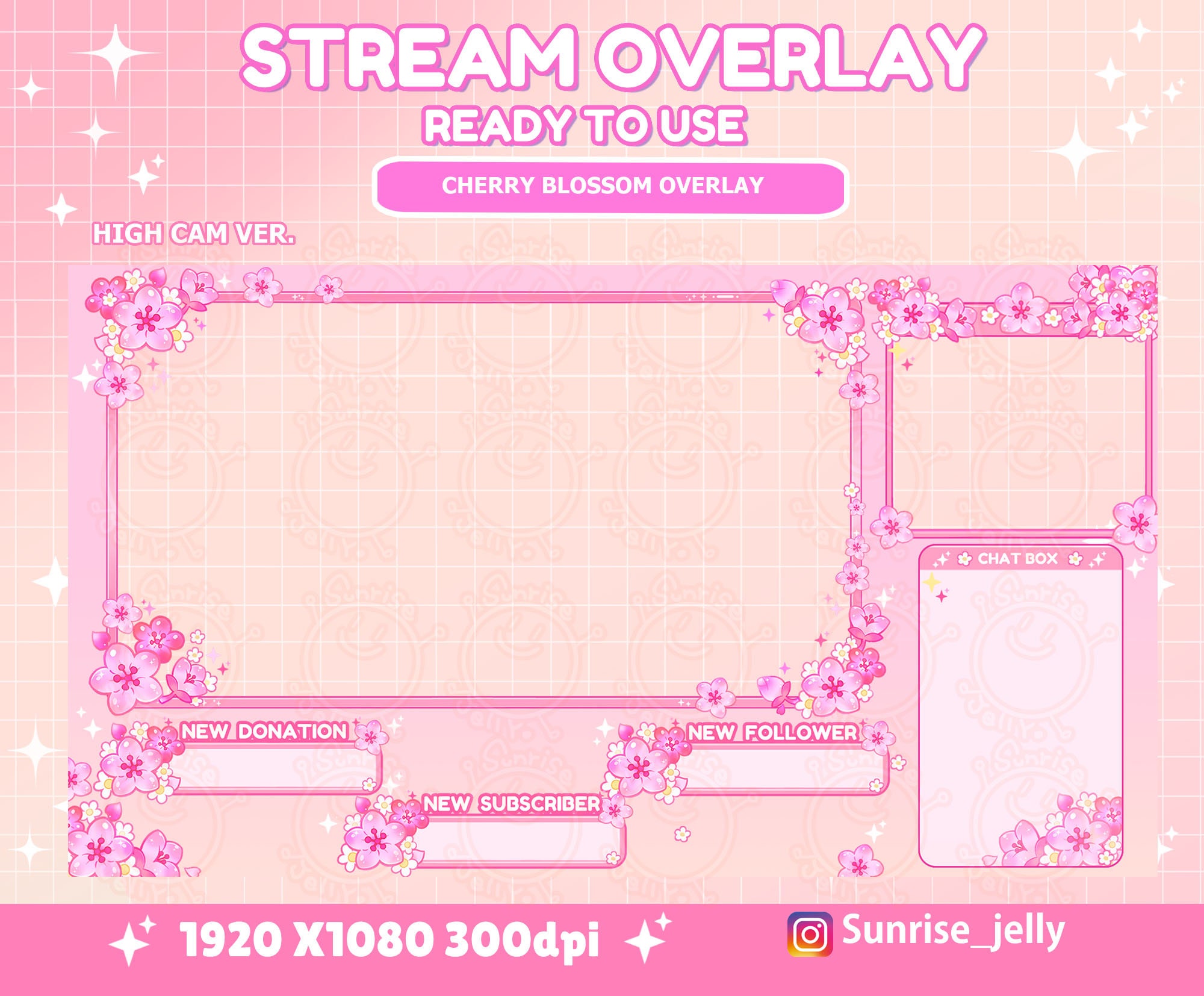 Twitch Cherry Blossom Stream Overlay / Streamer Graphics / | Etsy