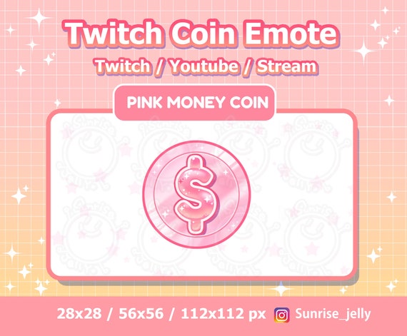 Twitch Pink Money Coin Emote / Channel Point / Pastel / Badges - Etsy