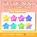 Twitch Sub Badges Star / Bit Badges / Rainbow / Emote / Cute Sub Badges ...