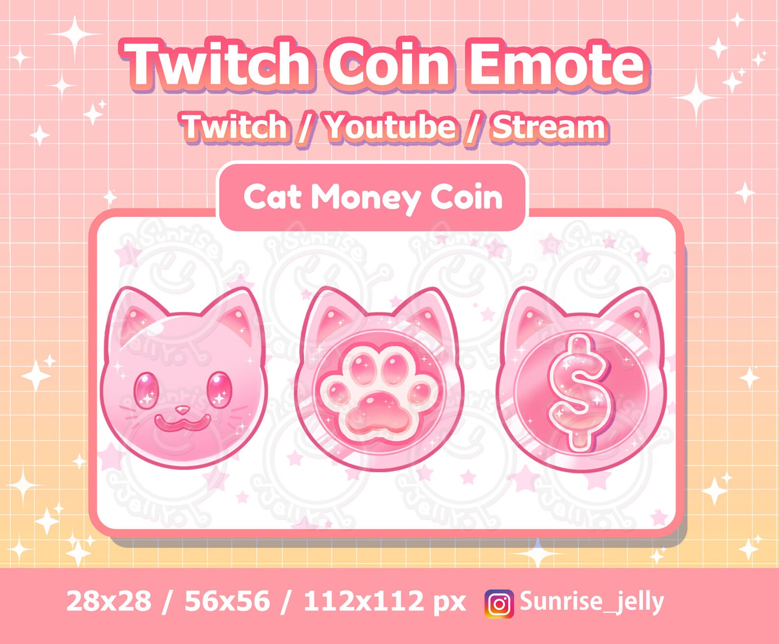 Twitch Pink Cat Paw Coin Emote / Discord / Cute Cat Paw / - Etsy
