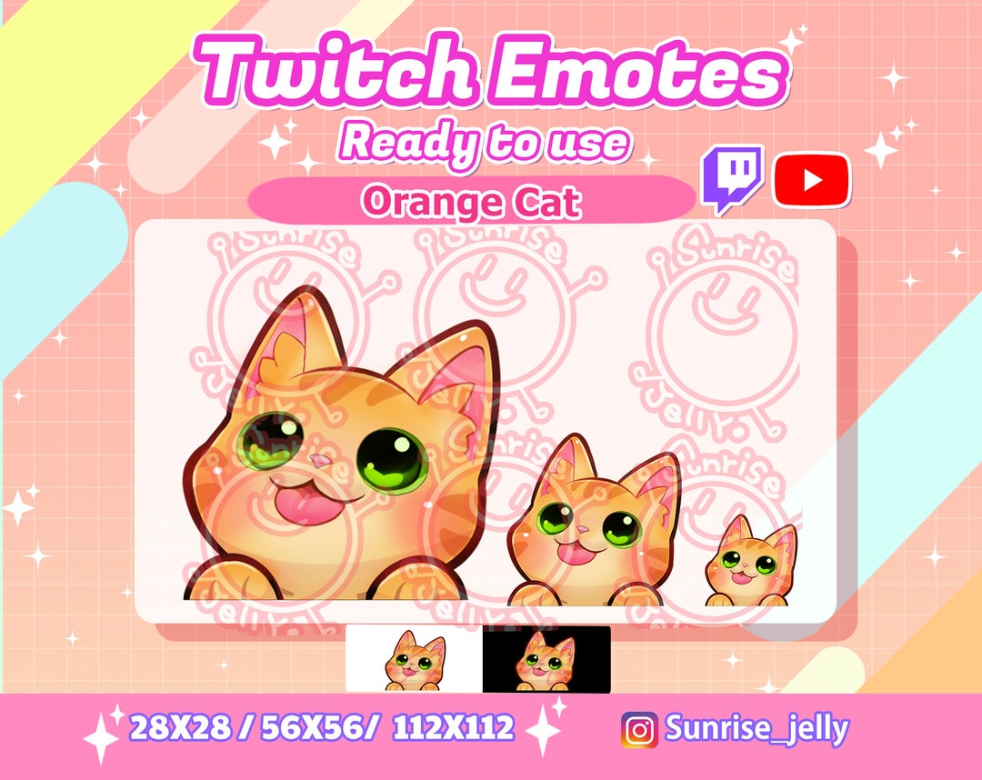 Twitch Emotes Blep Orange Cat / Tabby / Kitty / Cats / Green Eye ...