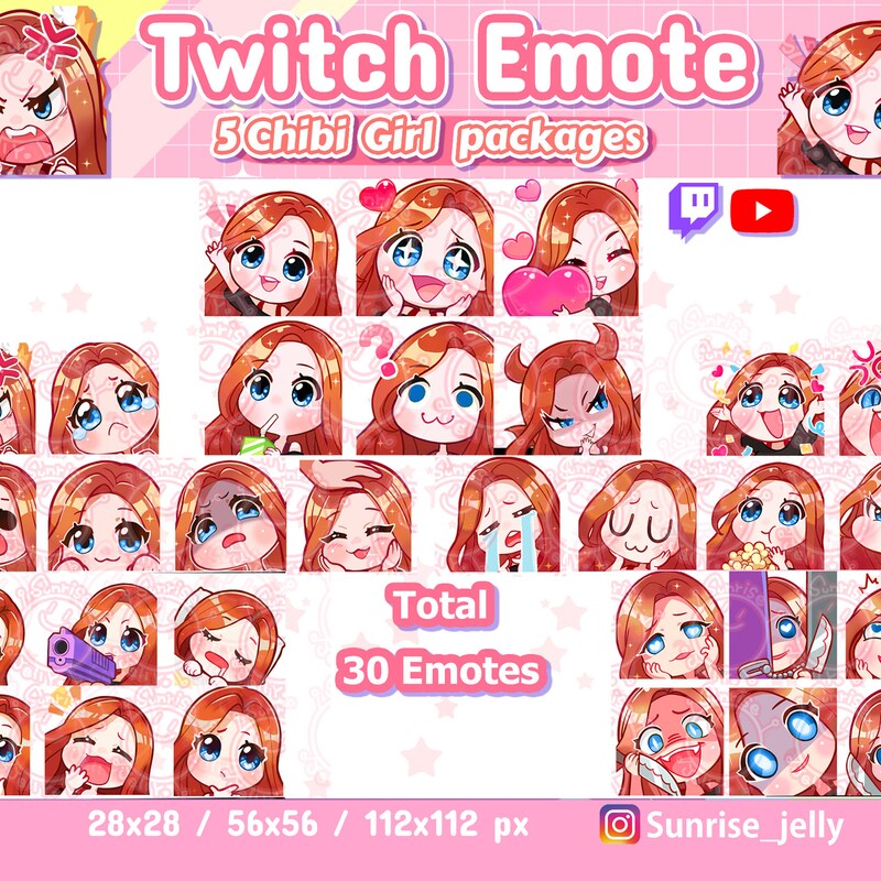 Red Hair Twitch Emotes - Etsy