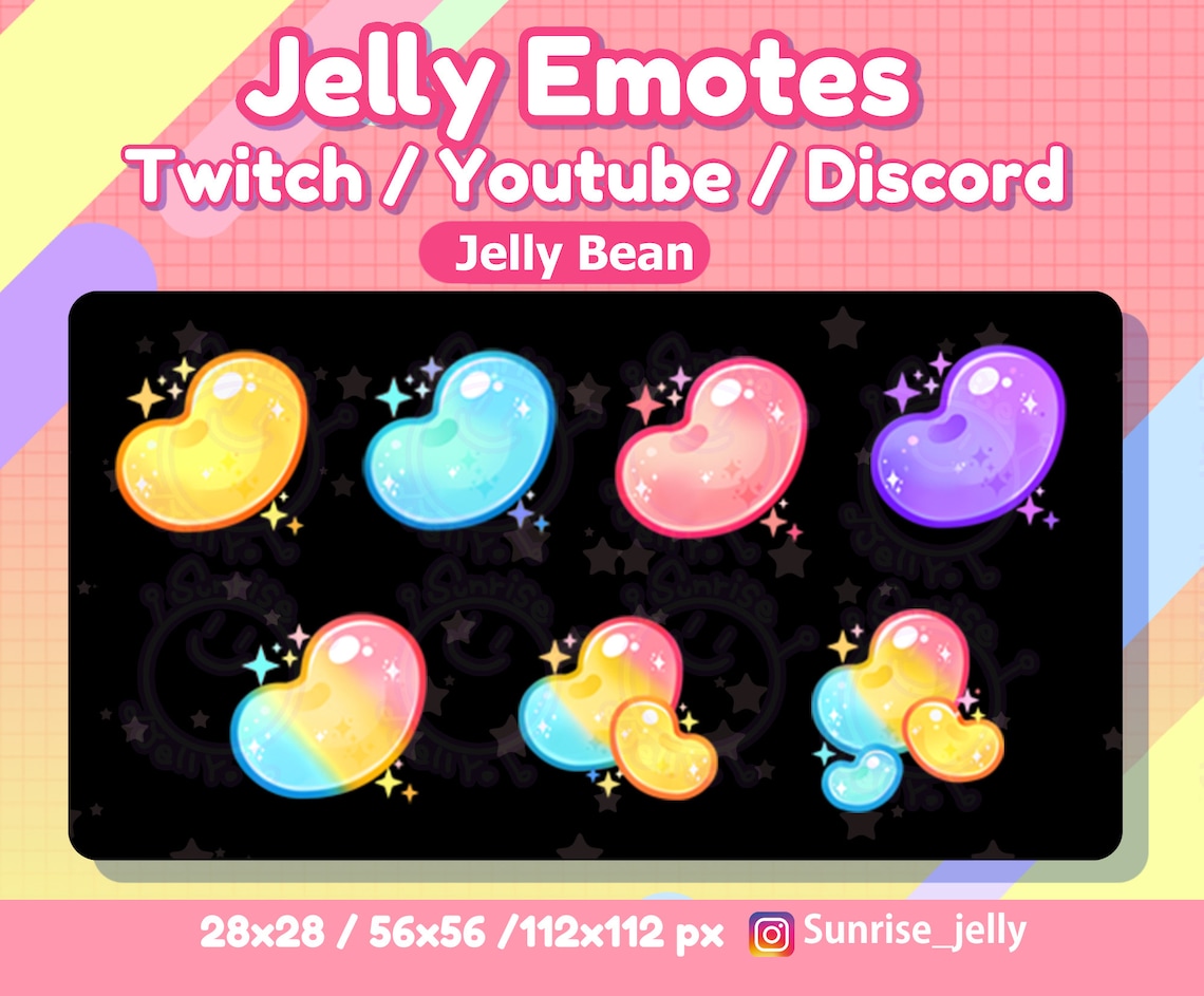 Twitch Emotes Jelly Bean / Channel Point / Cute Sub Badges / - Etsy