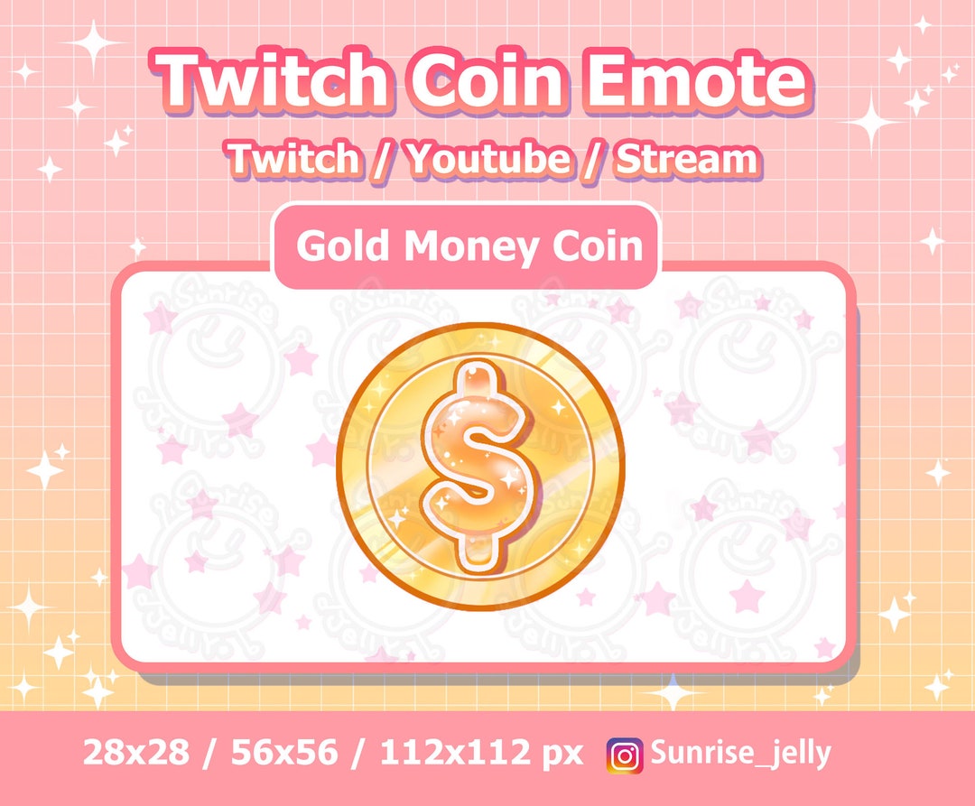Twitch Gold Money Coin Emote / Channel Point / Pastel / Badges / Kawaii ...
