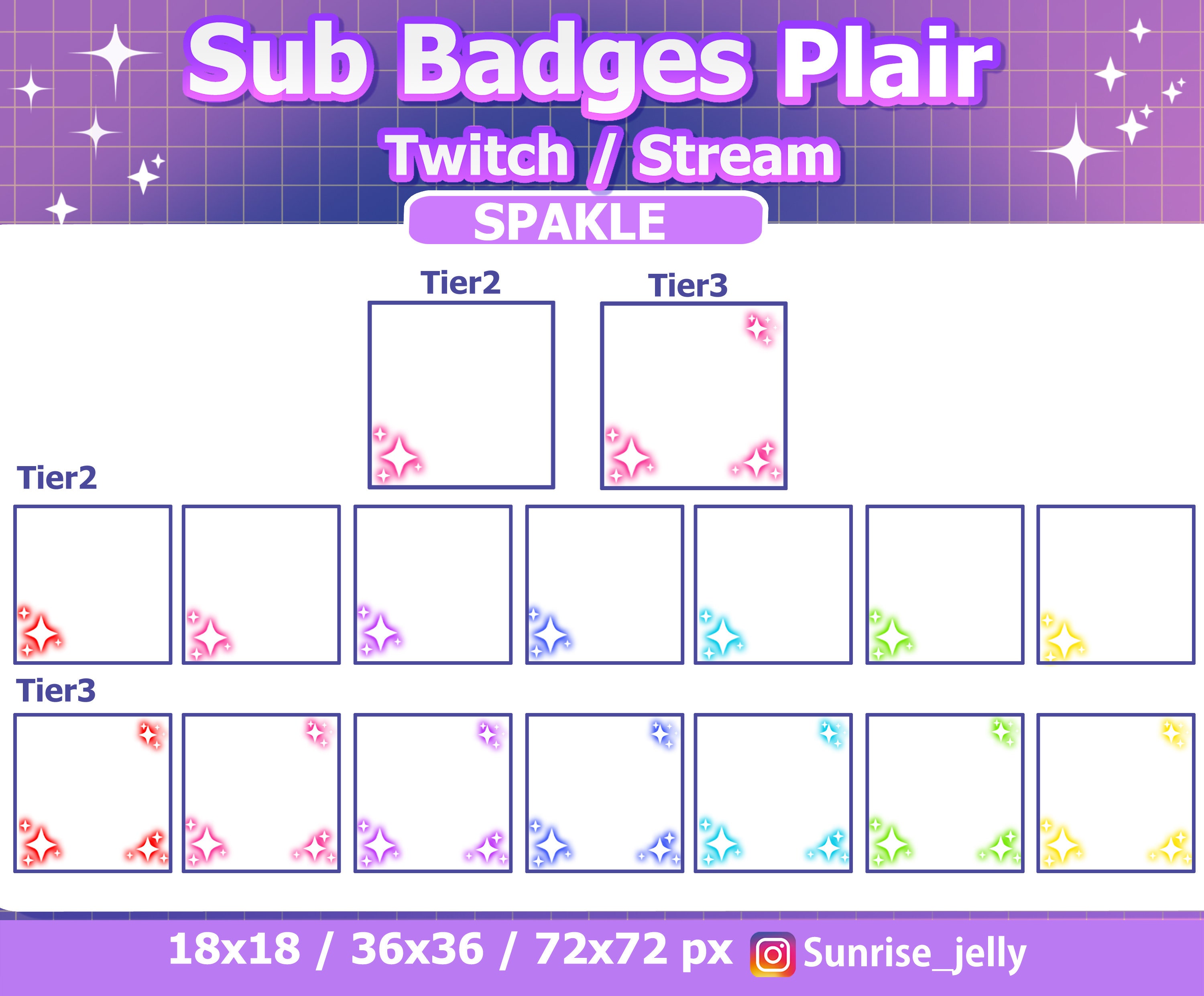 Twitch Sub Badge Flair Sparkle / Kawaii / Streamer / Bit - Etsy Canada