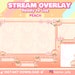 Twitch Peach Stream Overlay / Streamer Graphics / Kawaii / Package ...