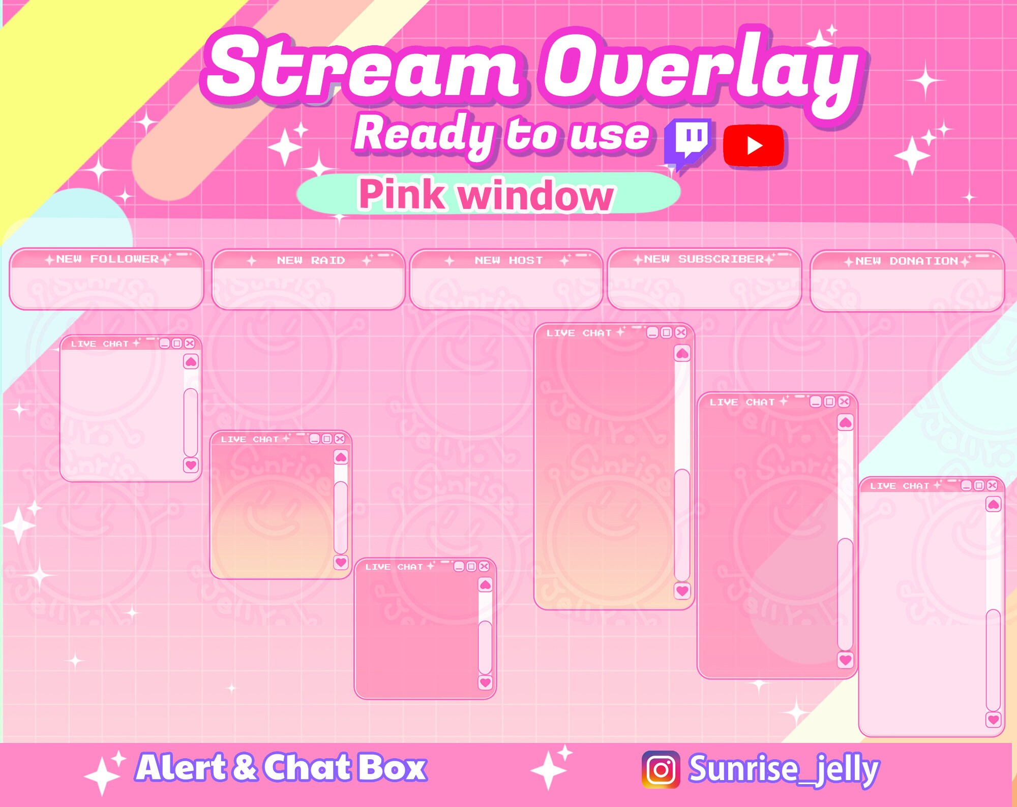 Paquete de superposición de Twitch Stream / Tema lindo de | Etsy