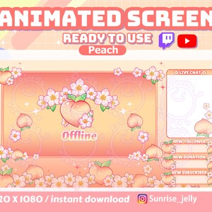 Animated Twitch Peach Stream Screens / Animation / Offline / Brb ...